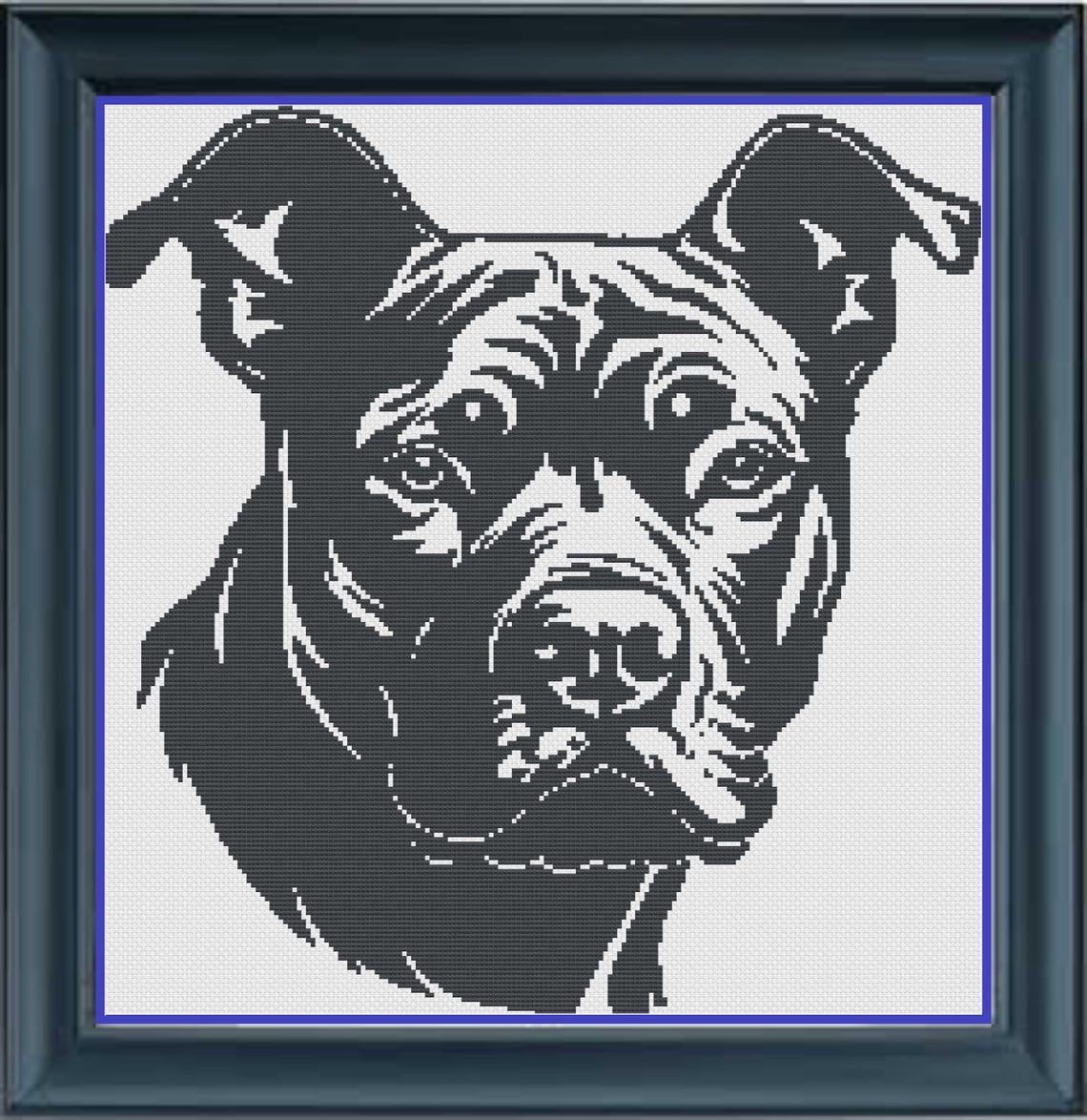 Staffordshire Bull Terrier 1 Puppy Dog Cross Stitch Pet Portrait ...