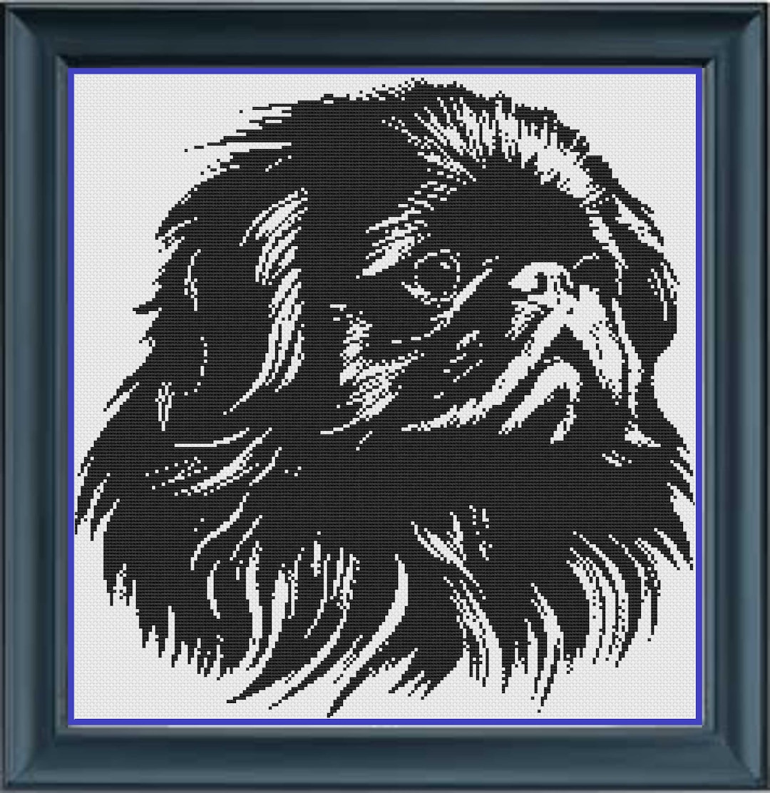 Pekingese Puppy Portrait Cross Stitch Pattern (digital Download) - Etsy