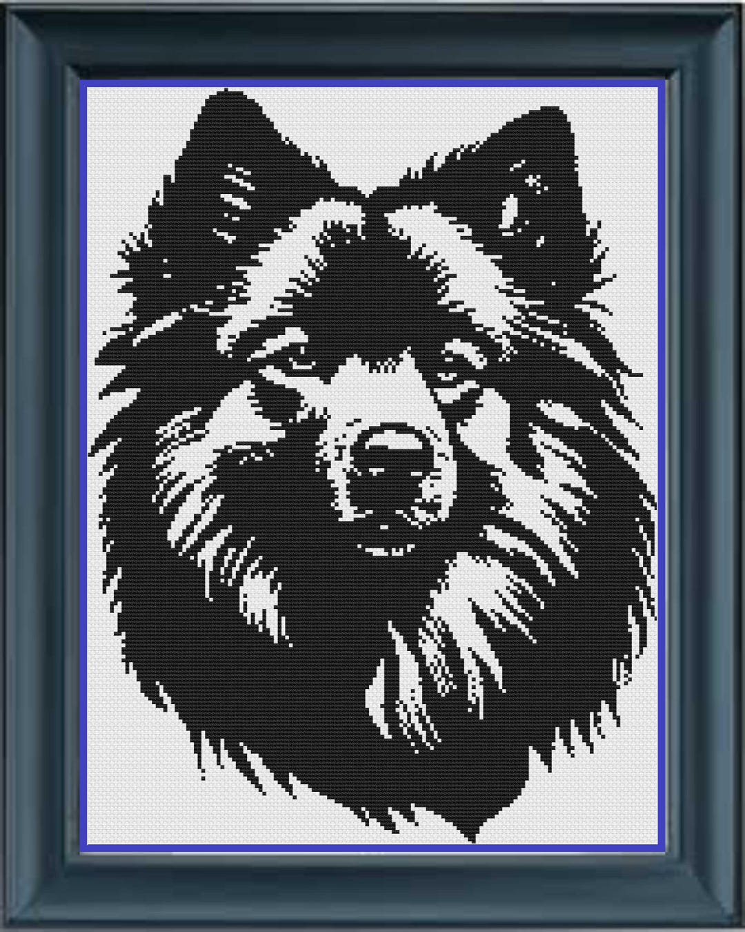 Keeshond 1 Puppy Dog Cross Stitch Pet Portrait Pattern Graphgan Crochet ...