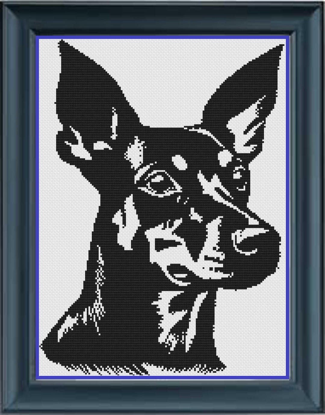 Manchester Terrier 1 Puppy Dog Cross Stitch Pet Portrait Pattern ...