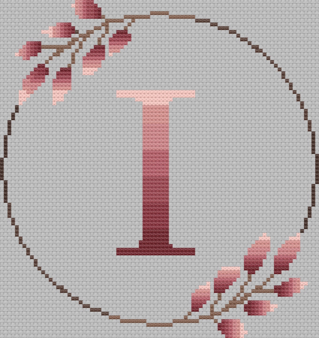 Monogram Floral Ombre Alphabet Letter I Cross Stitch Pattern - Etsy