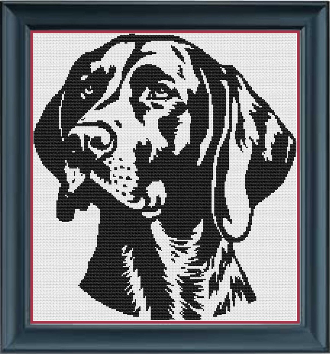 German Shorthaired Pointer 2 Puppy Dog Cross Stitch Pet Portrait ...