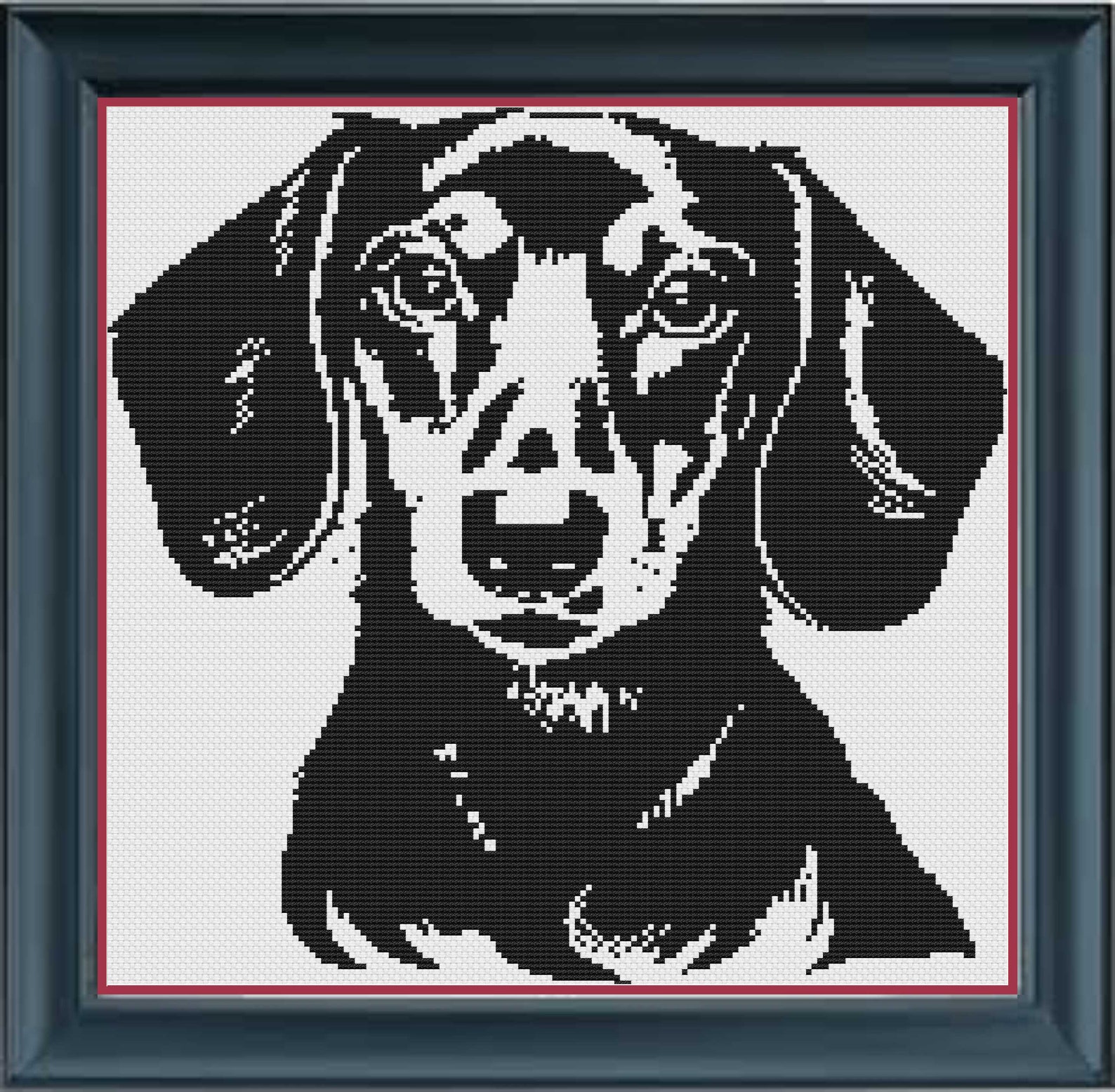 Dachshund 1 Puppy Dog Cross Stitch Pet Portrait Pattern Graphgan ...