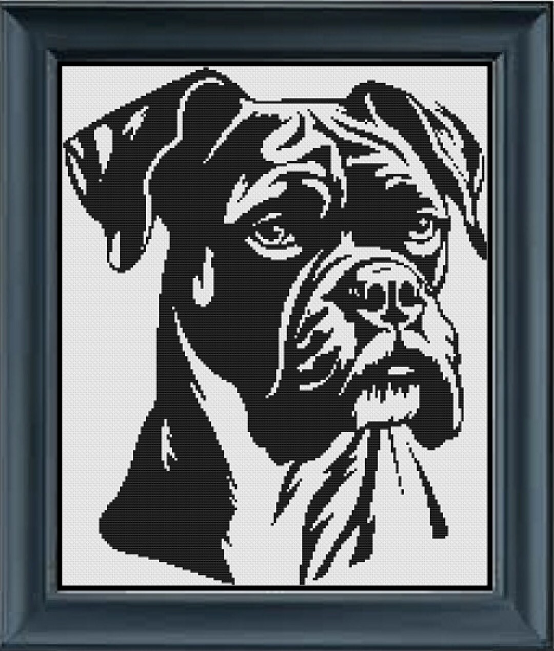 Boxer Puppy Dog Cross Stitch Pet Portrait Pattern Graphgan Crochet ...