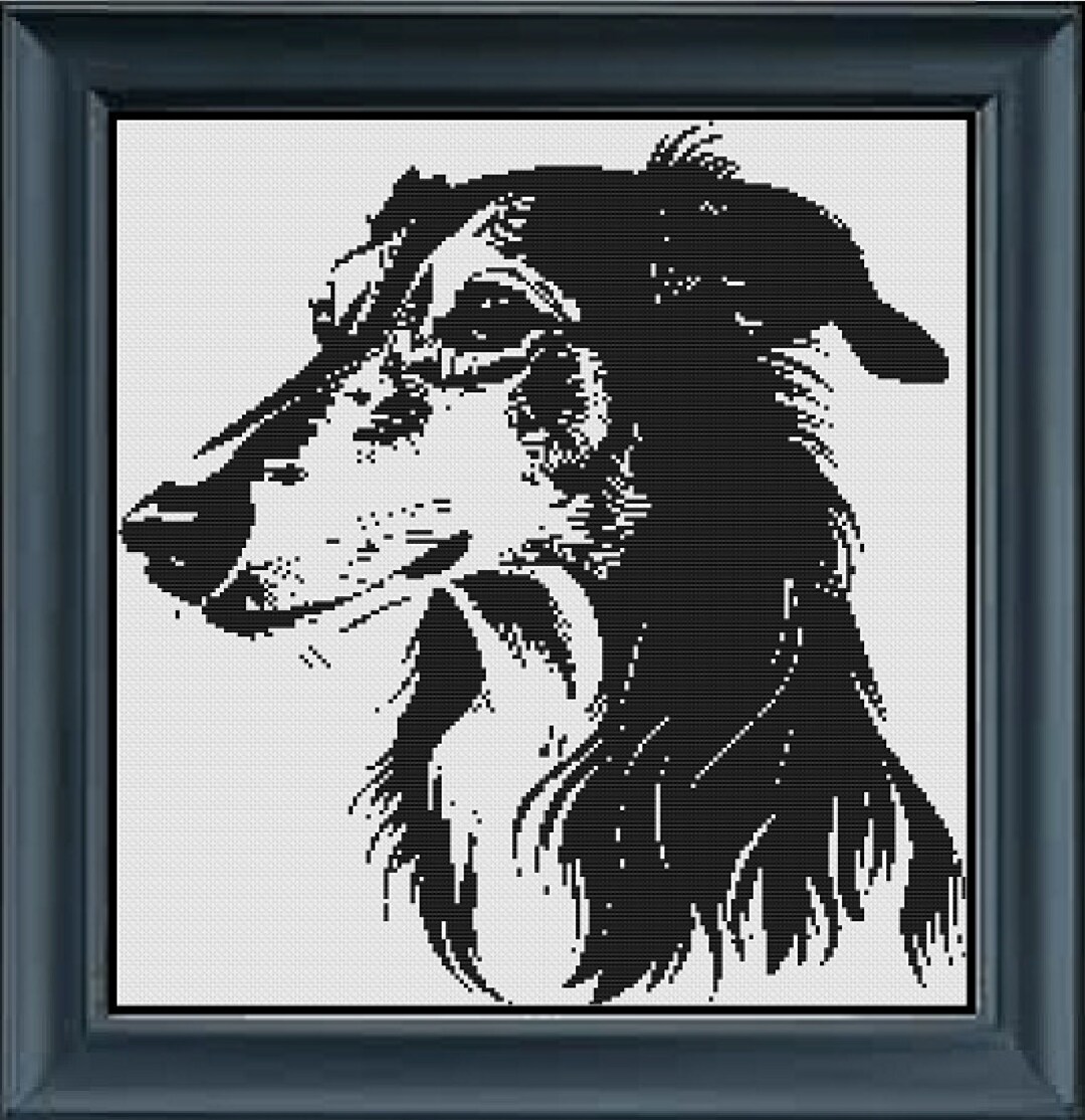 Borzoi Puppy Cross Stitch Pattern, Dog Pet Portrait (PDF Pattern) - Etsy