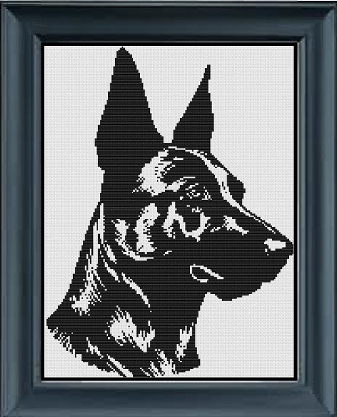 Belgian Malinois Shepherd Puppy Dog Cross Stitch Pet Portrait Pattern ...