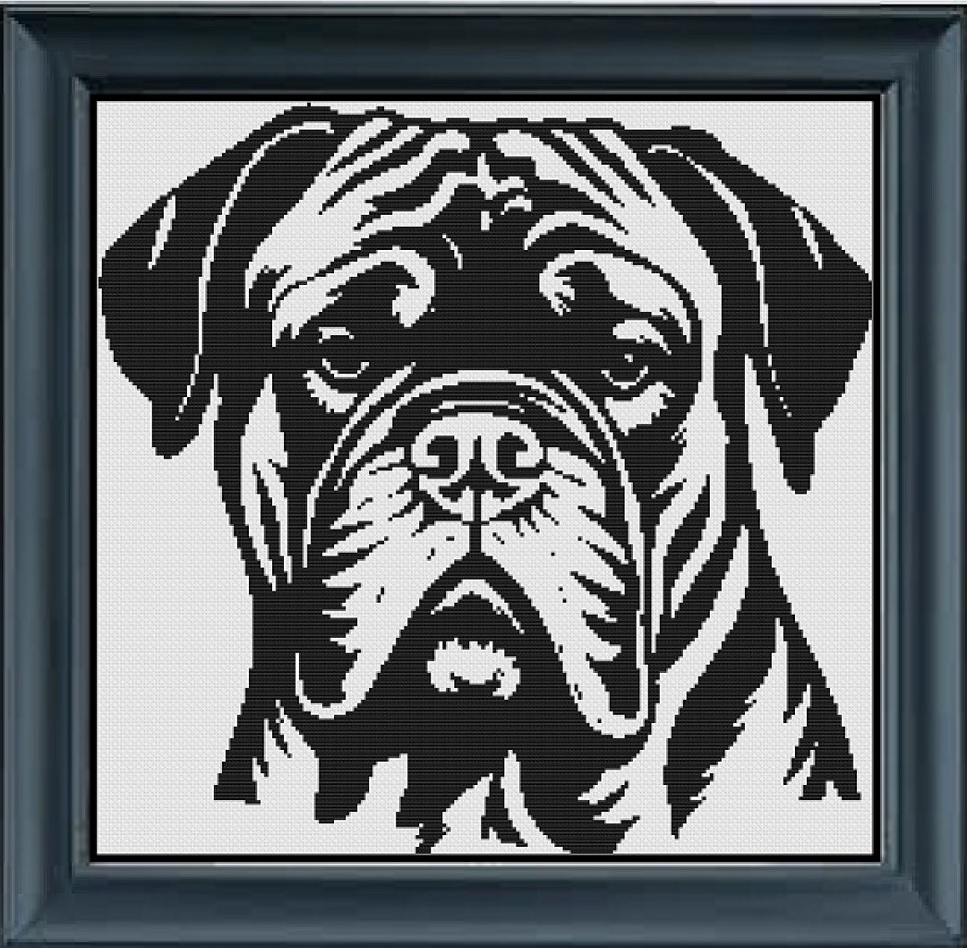 Bull Mastiff Puppy Dog Cross Stitch Pet Portrait Pattern Graphgan ...