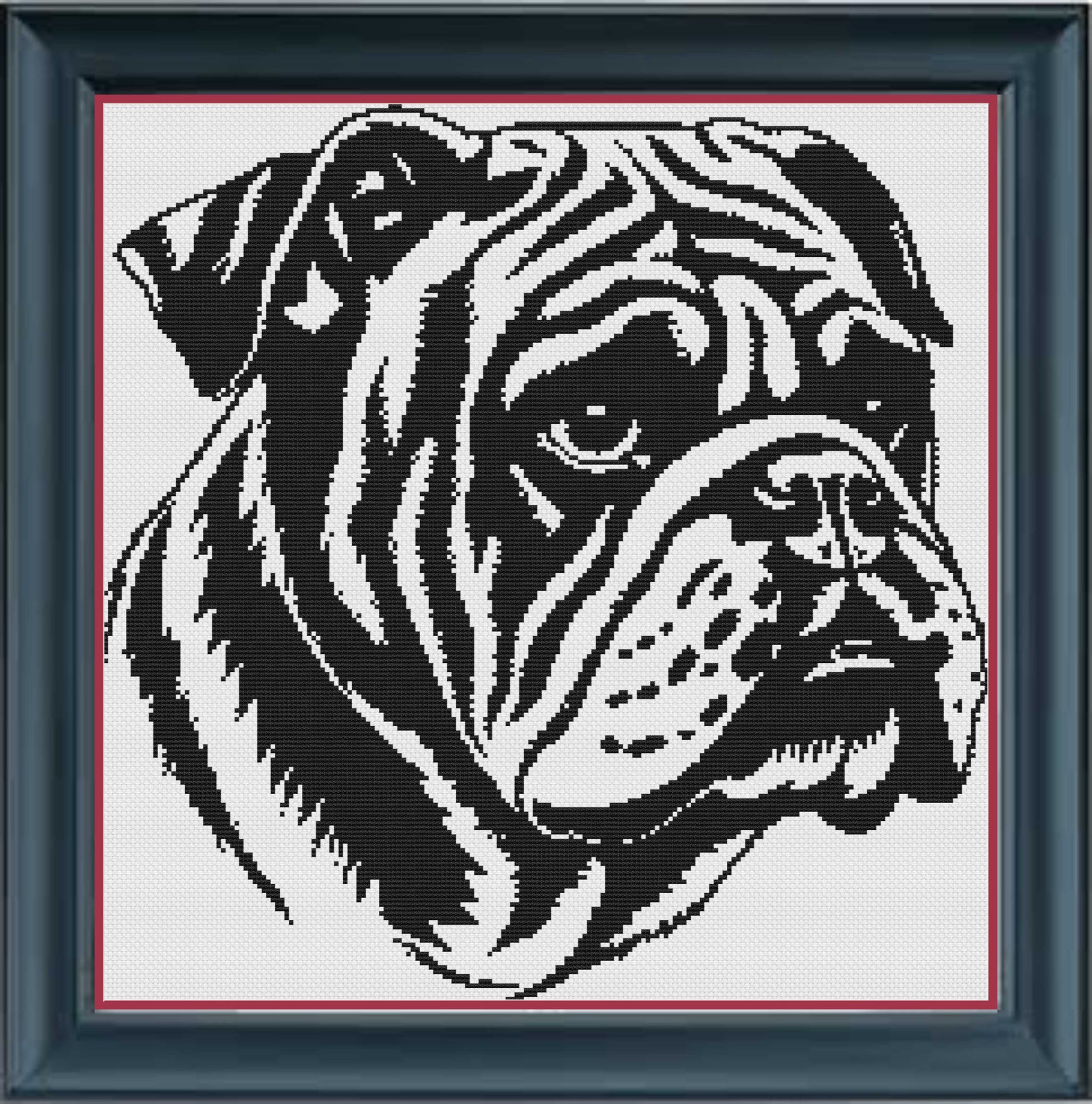 English Bulldog 2 Puppy Dog Cross Stitch Pet Portrait Pattern Graphgan ...