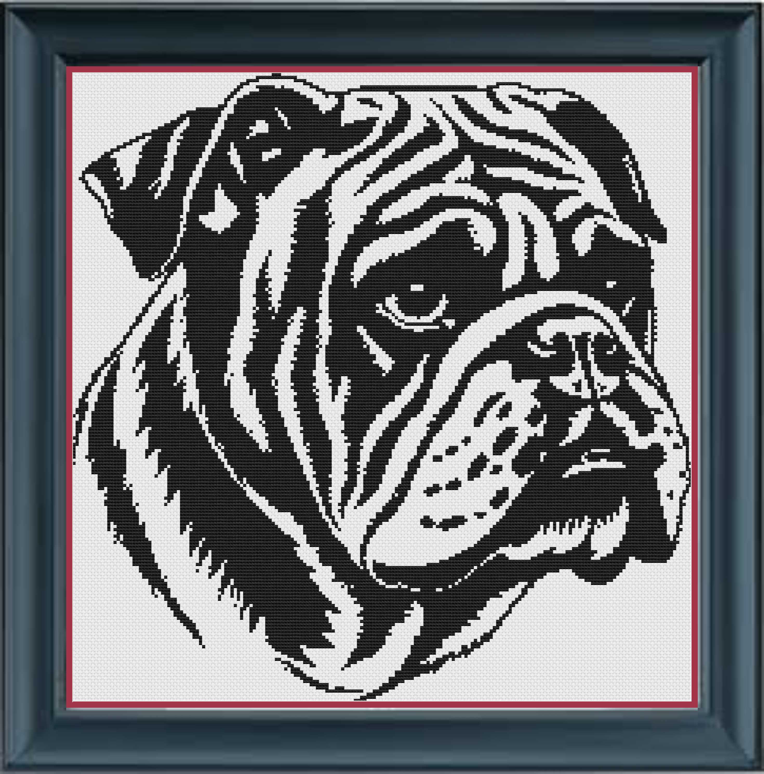 English Bulldog 2 Puppy Dog Cross Stitch Pet Portrait Pattern Graphgan ...
