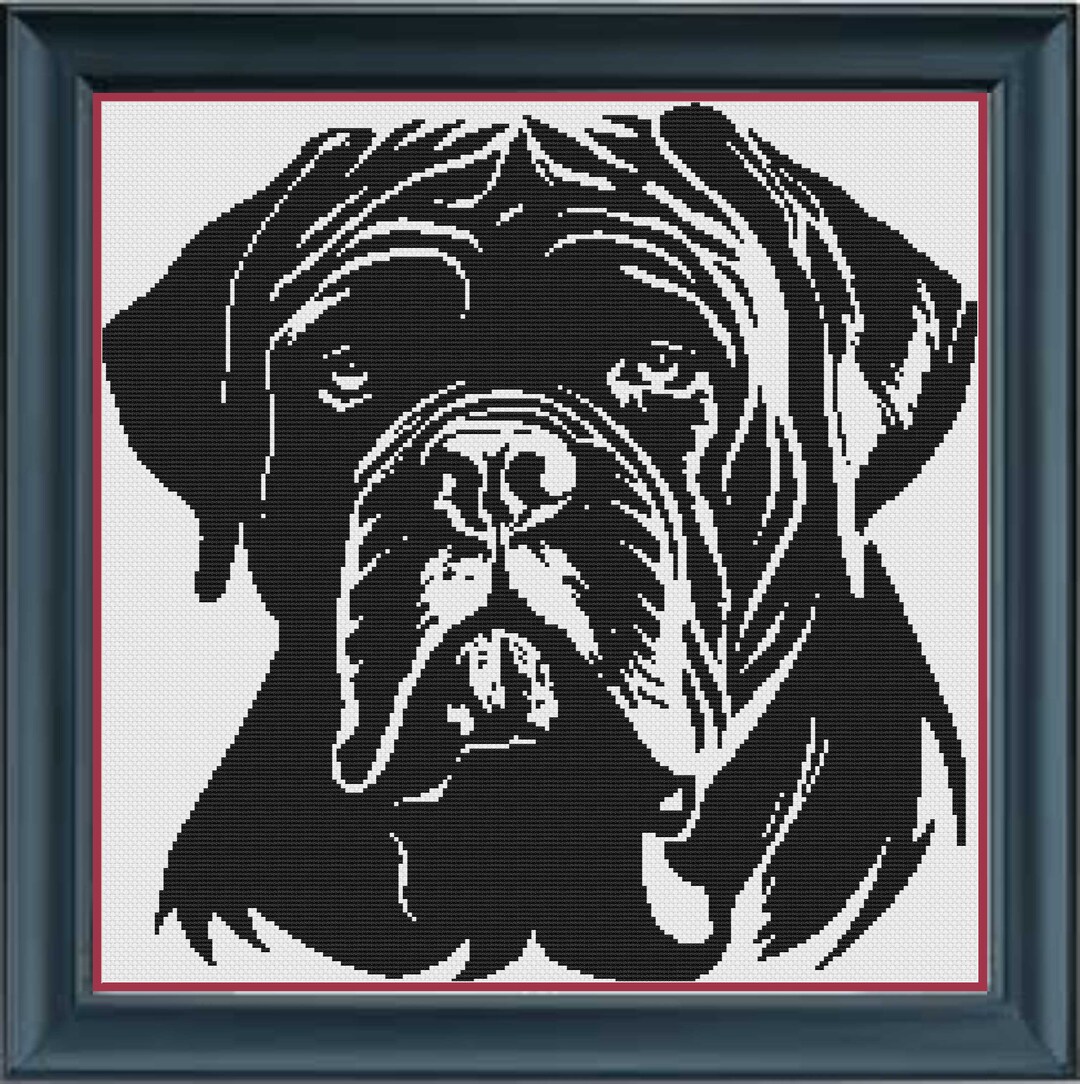 Dogue De Bordeaux 1 Puppy Dog Cross Stitch Pet Portrait Pattern ...