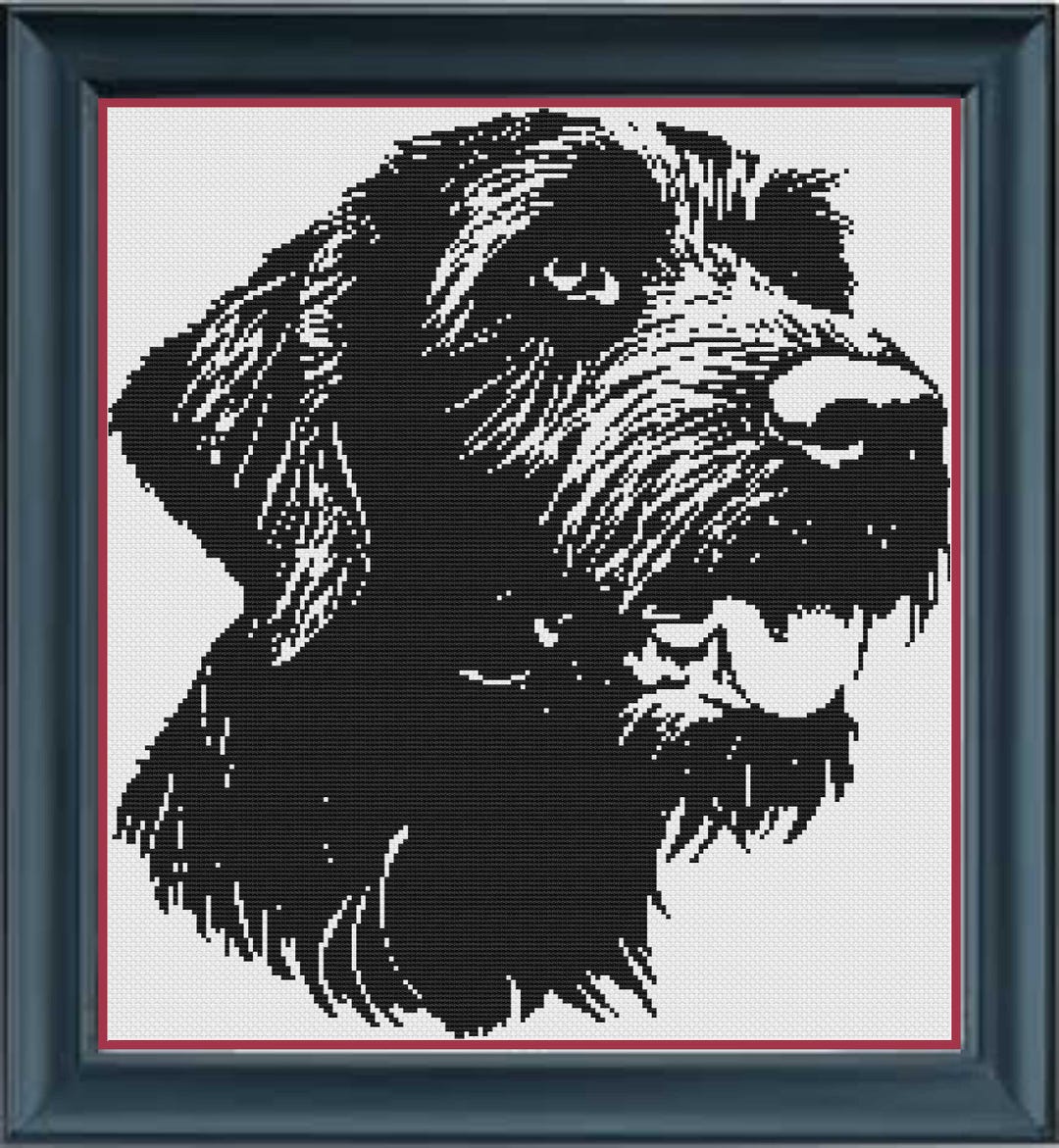 German Wirehaired Pointer 1 Puppy Dog Cross Stitch Pet Portrait Pattern ...