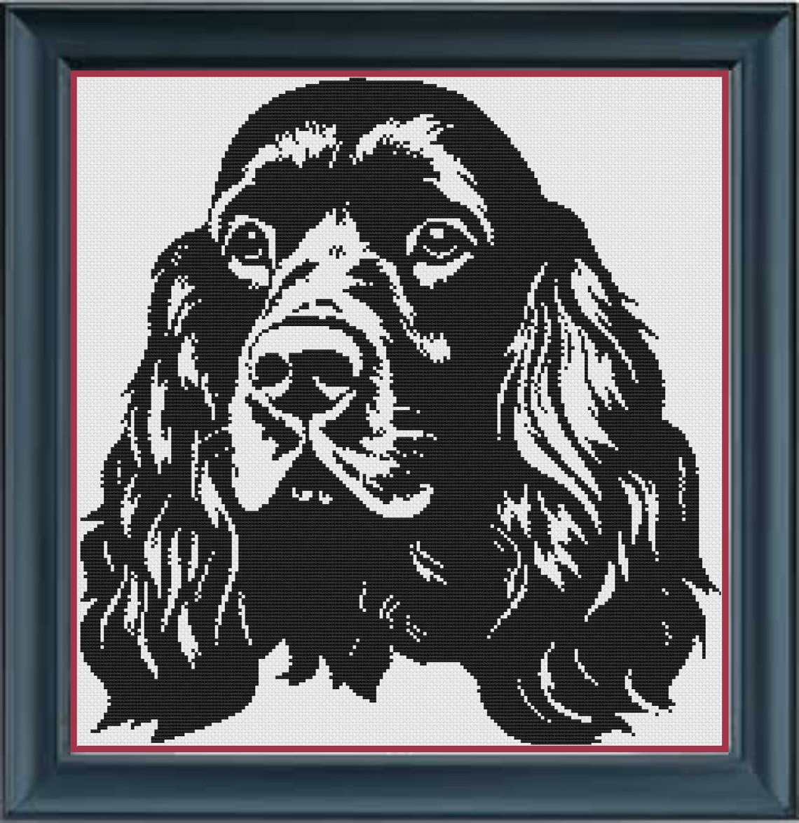 English Cocker Spaniel 1 Puppy Dog Cross Stitch Pet Portrait Pattern ...