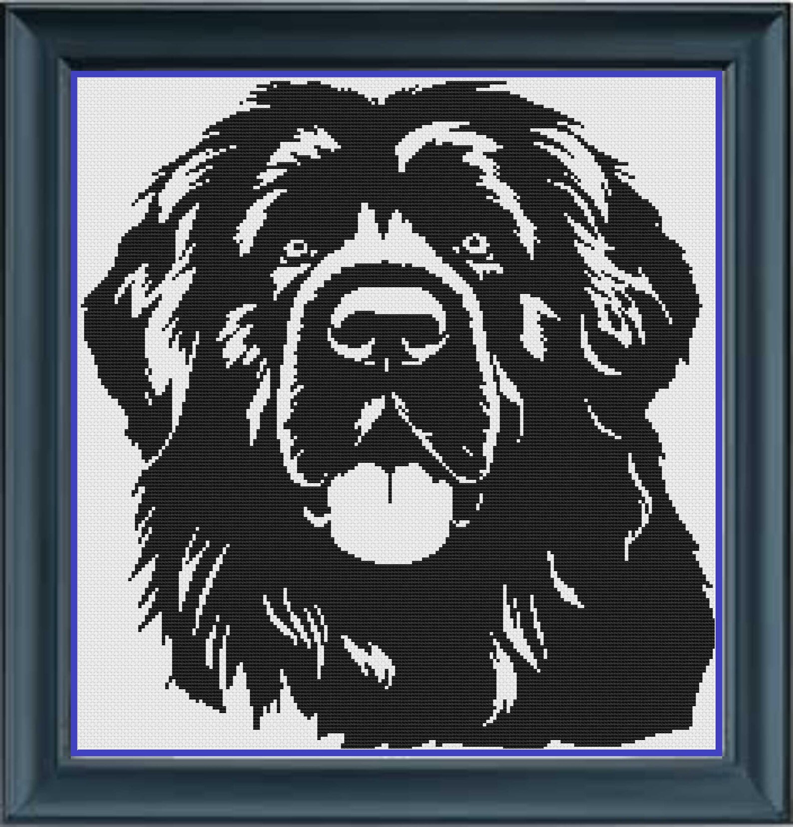 Newfoundland Dog 1 Puppy Dog Cross Stitch Pet Portrait Pattern Graphgan ...