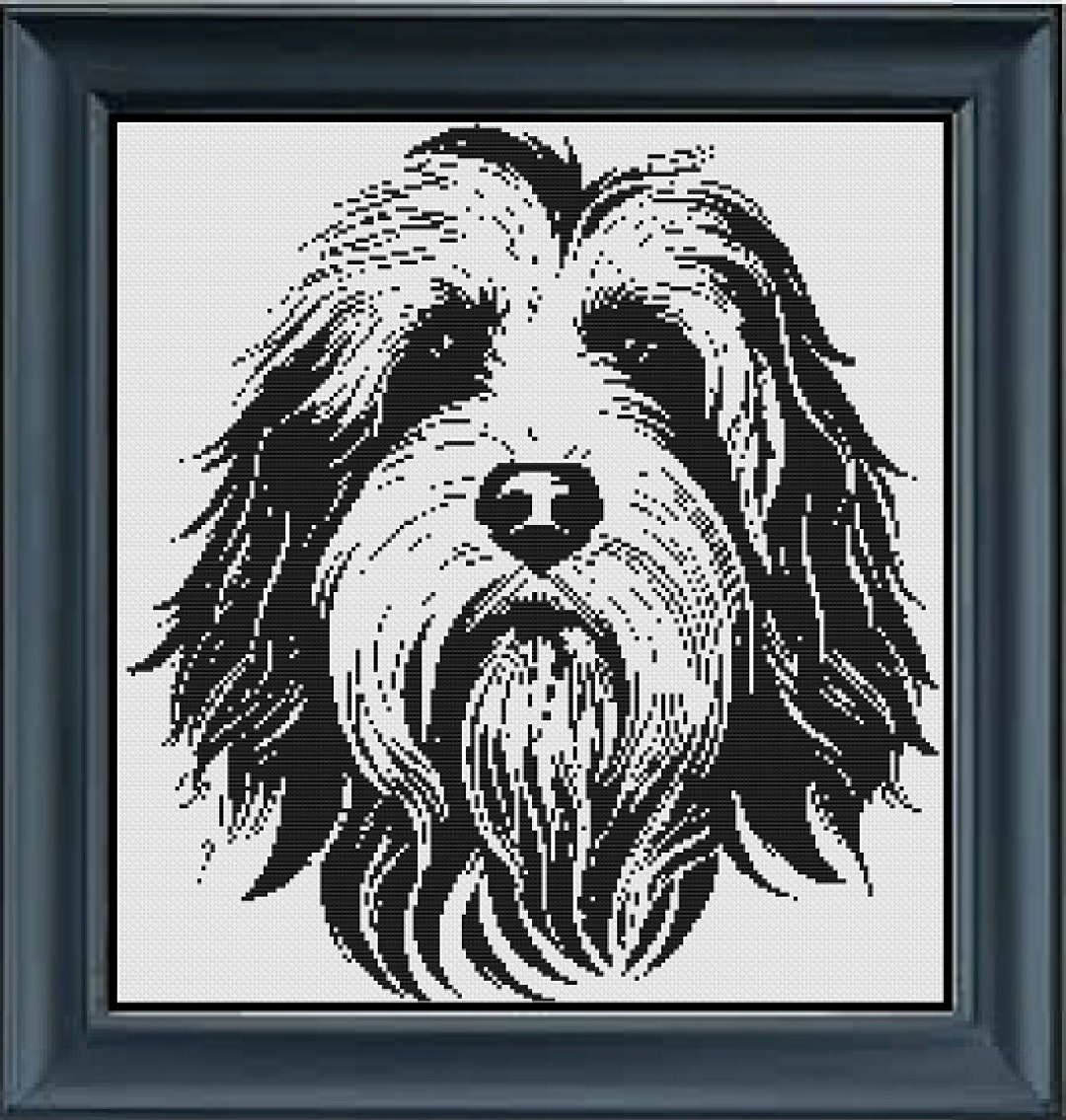Bearded Collie Puppy Dog Cross Stitch Pet Portrait Pattern Graphgan ...