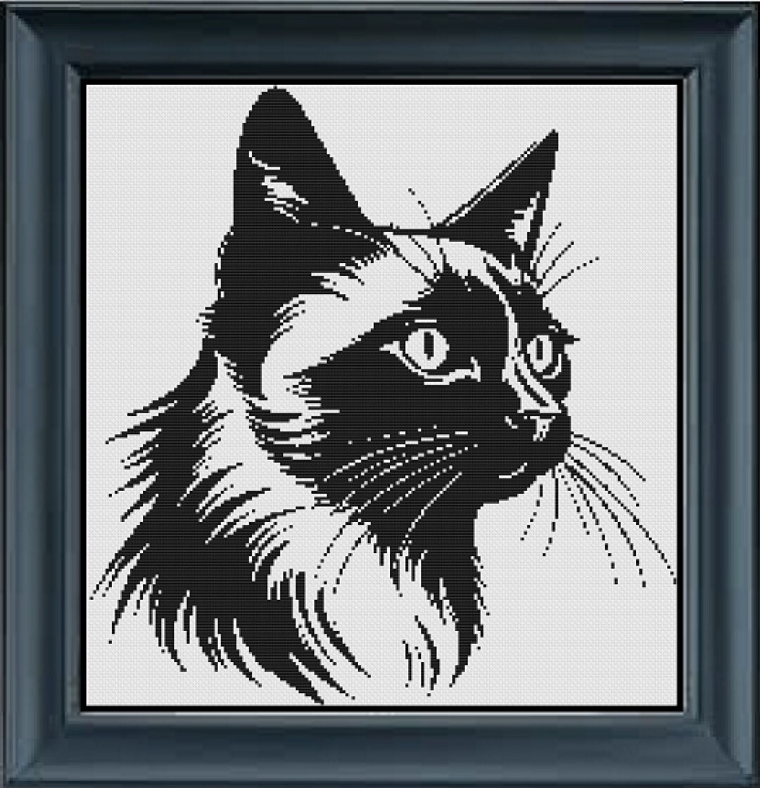 Balinese Kitten Cat Cross Stitch Pet Portrait Pattern Graphgan Crochet ...