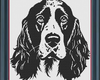 English Cocker Spaniel 1 Puppy Dog Cross Stitch Pet Portrait Pattern ...