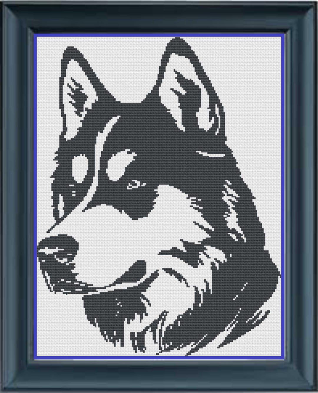 Siberian Husky 1 Puppy Dog Cross Stitch Pet Portrait Pattern Graphgan ...