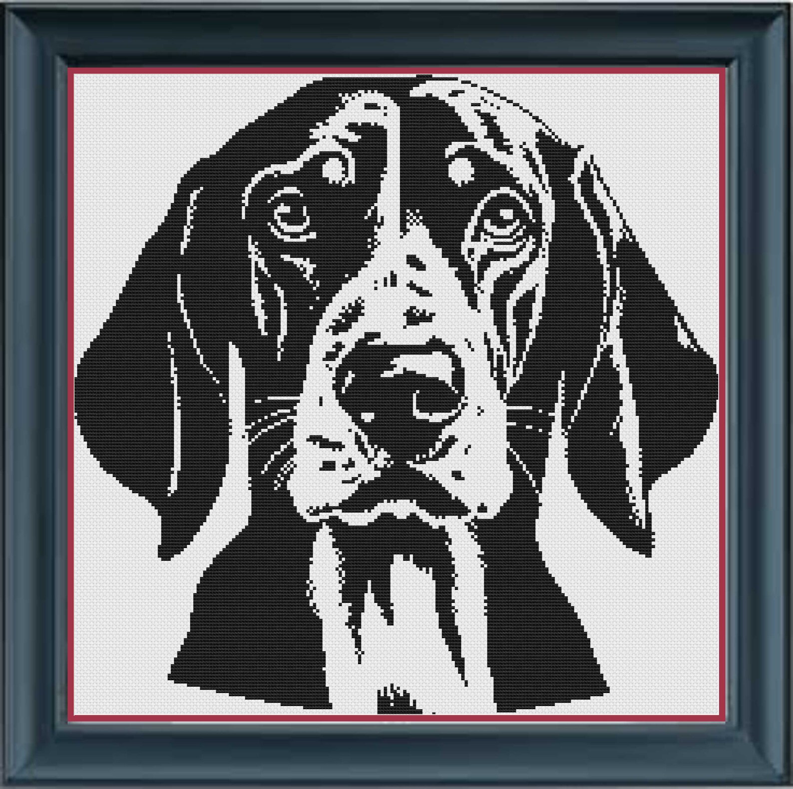 English Foxhound 1 Puppy Dog Cross Stitch Pet Portrait Pattern Graphgan ...
