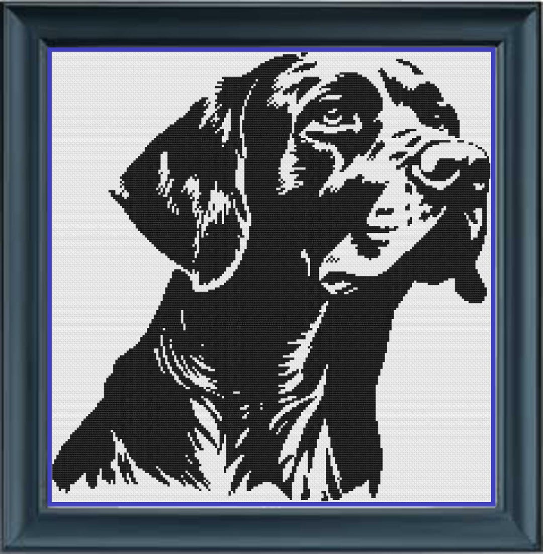 Pointer 2 Puppy Dog Cross Stitch Pet Portrait Pattern Graphgan Crochet ...
