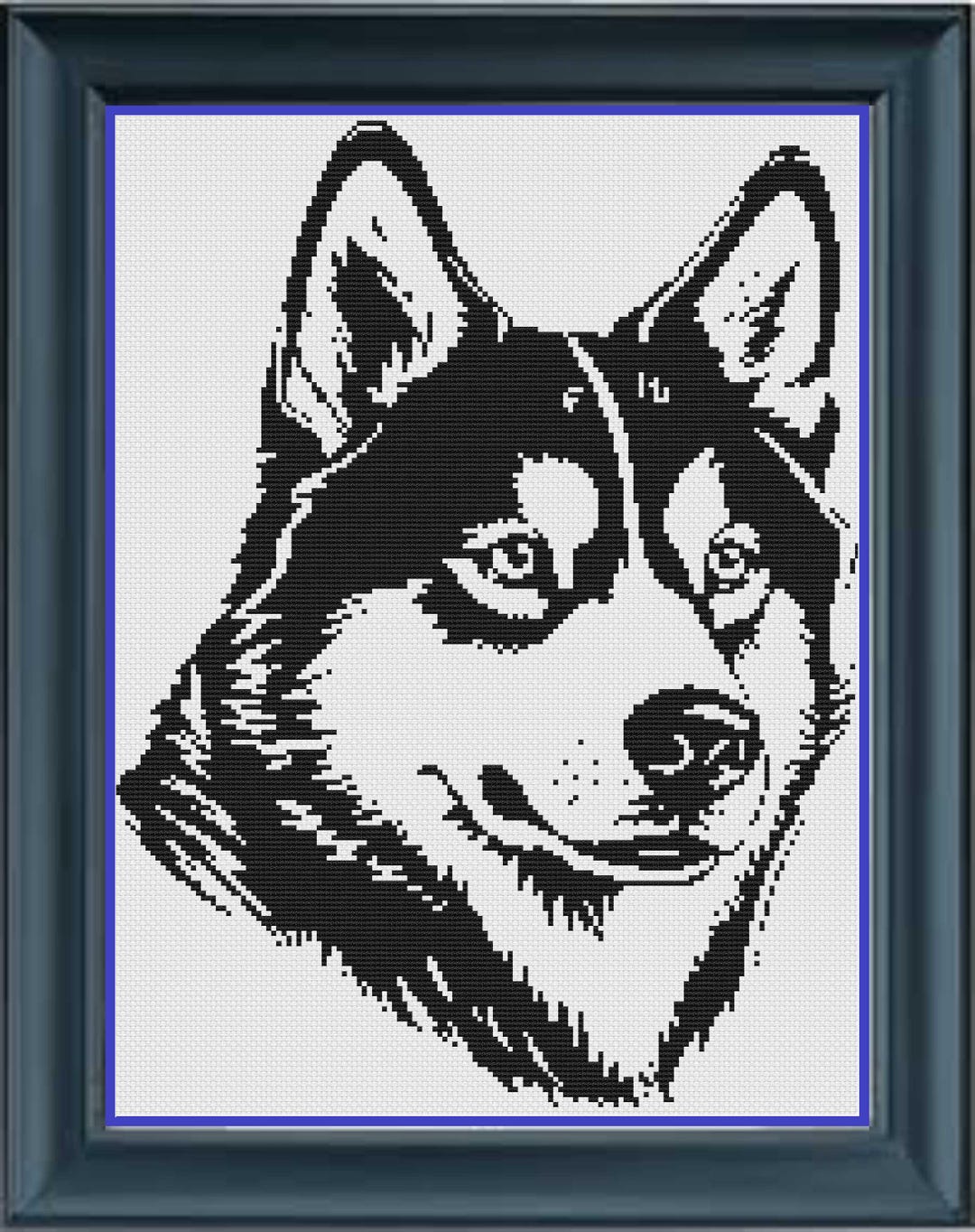 Siberian Husky 2 Puppy Dog Cross Stitch Pet Portrait Pattern Graphgan ...