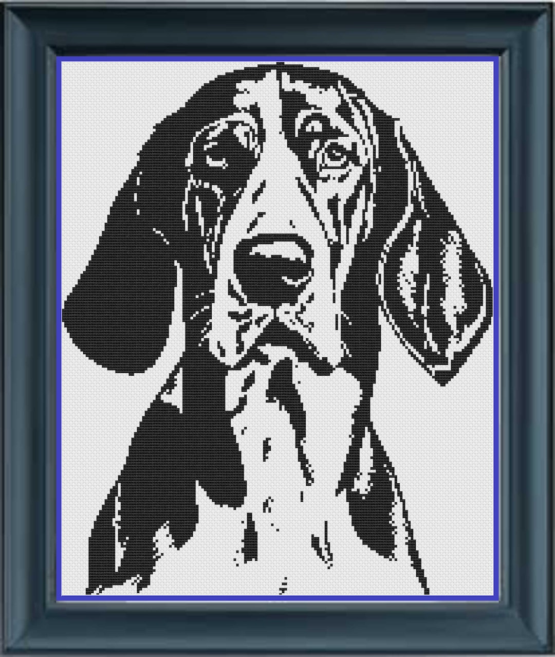 Treeing Walker Coonhound 2 Puppy Dog Cross Stitch Pet Portrait Pattern ...