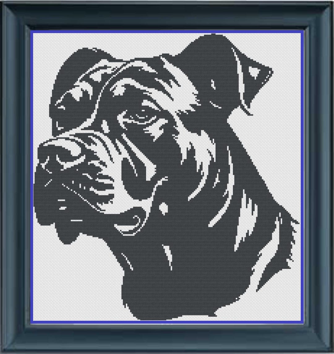 Staffordshire Bull Terrier 2 Puppy Dog Cross Stitch Pet Portrait ...