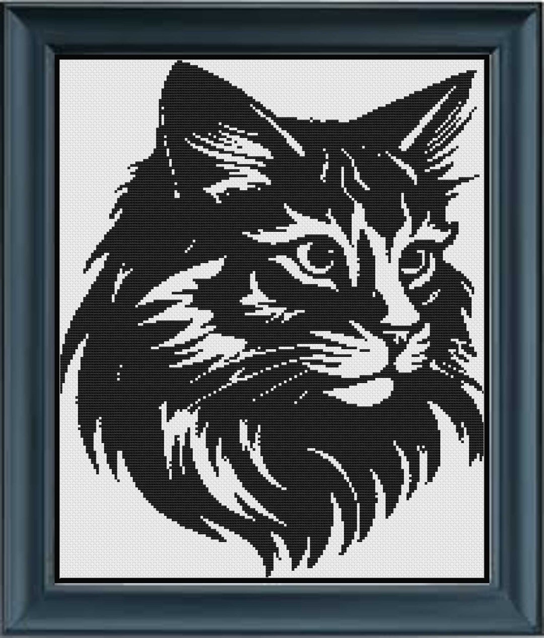 Cymric 2 Kitten Cat Cross Stitch Pet Portrait Pattern Graphgan Crochet ...