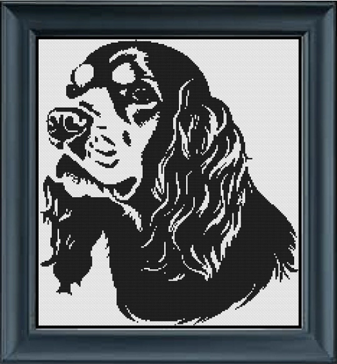 American Cocker Spaniel Puppy Dog Cross Stitch Pet Portrait Pattern ...