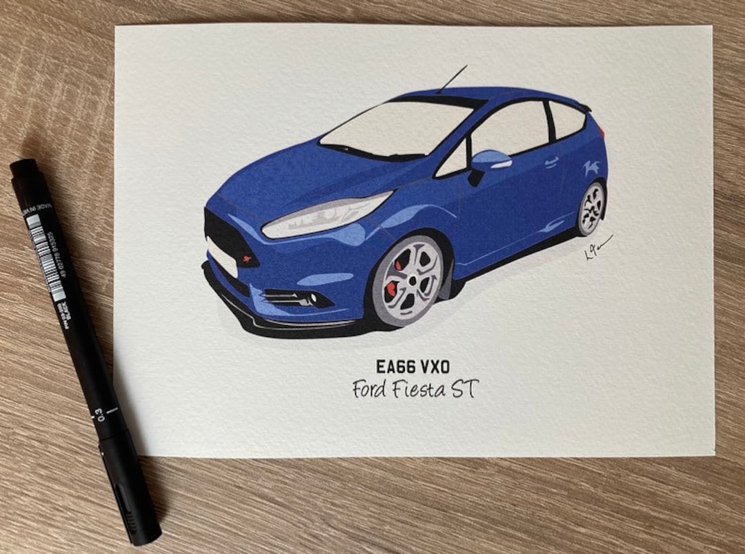 Ford Fiesta ST Illustration Digital Drawing Gift for Him - Etsy