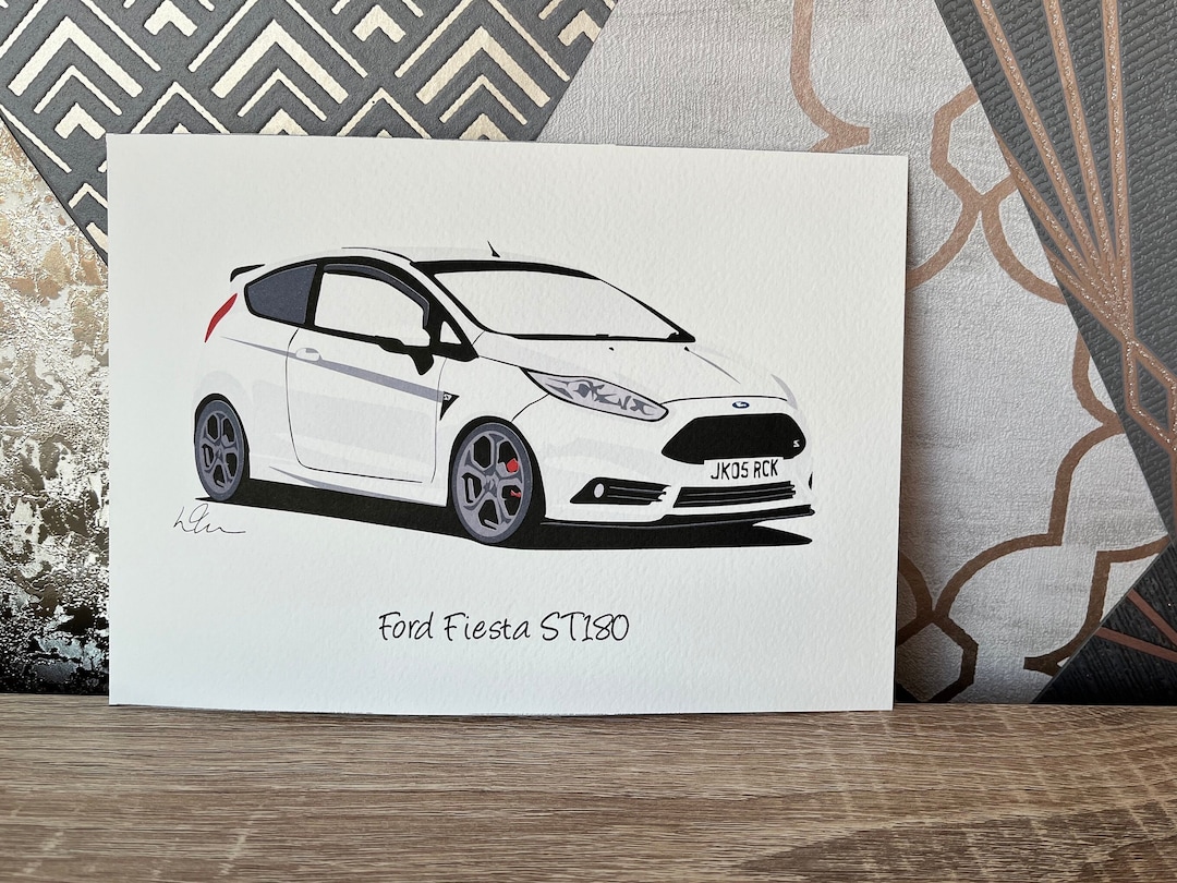 Ford Fiesta ST Illustration Digital Drawing Gift for Him Birthday Gift ...