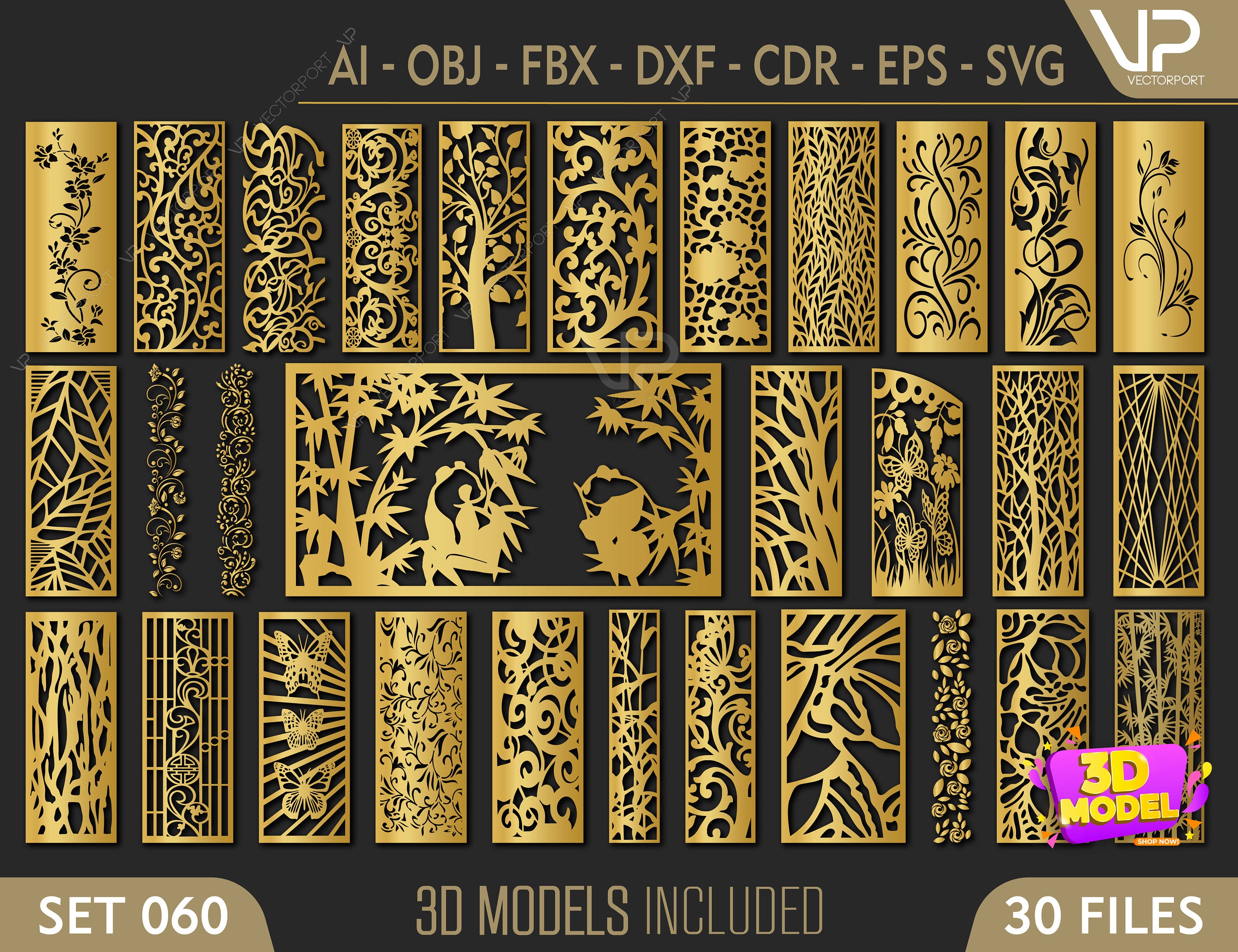 30 Tree Pattern 3D models and vector files. cnc file laser | Etsy