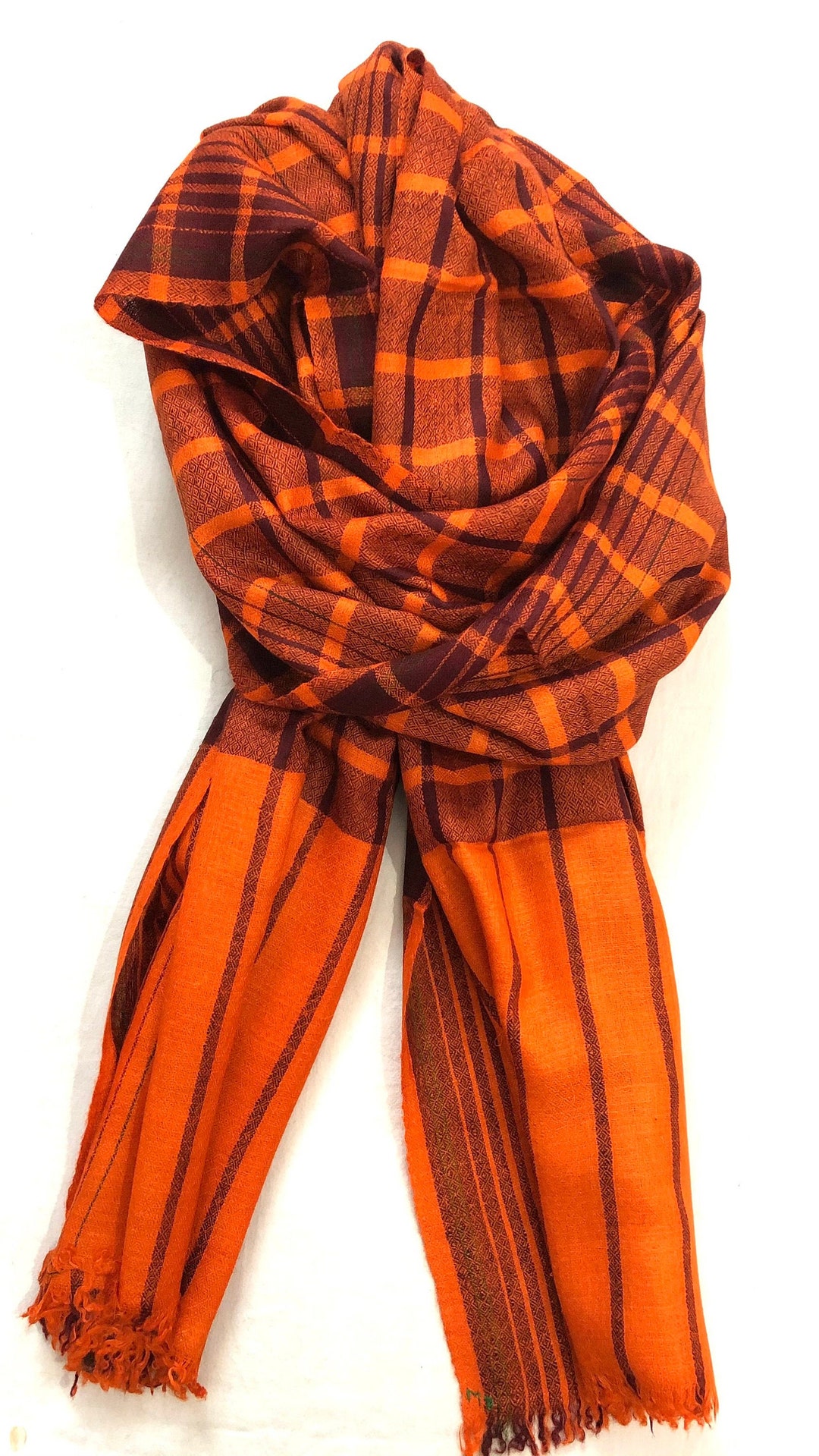 Teacher Gift Bright Marigold Tattersall Check Handmade Pure - Etsy