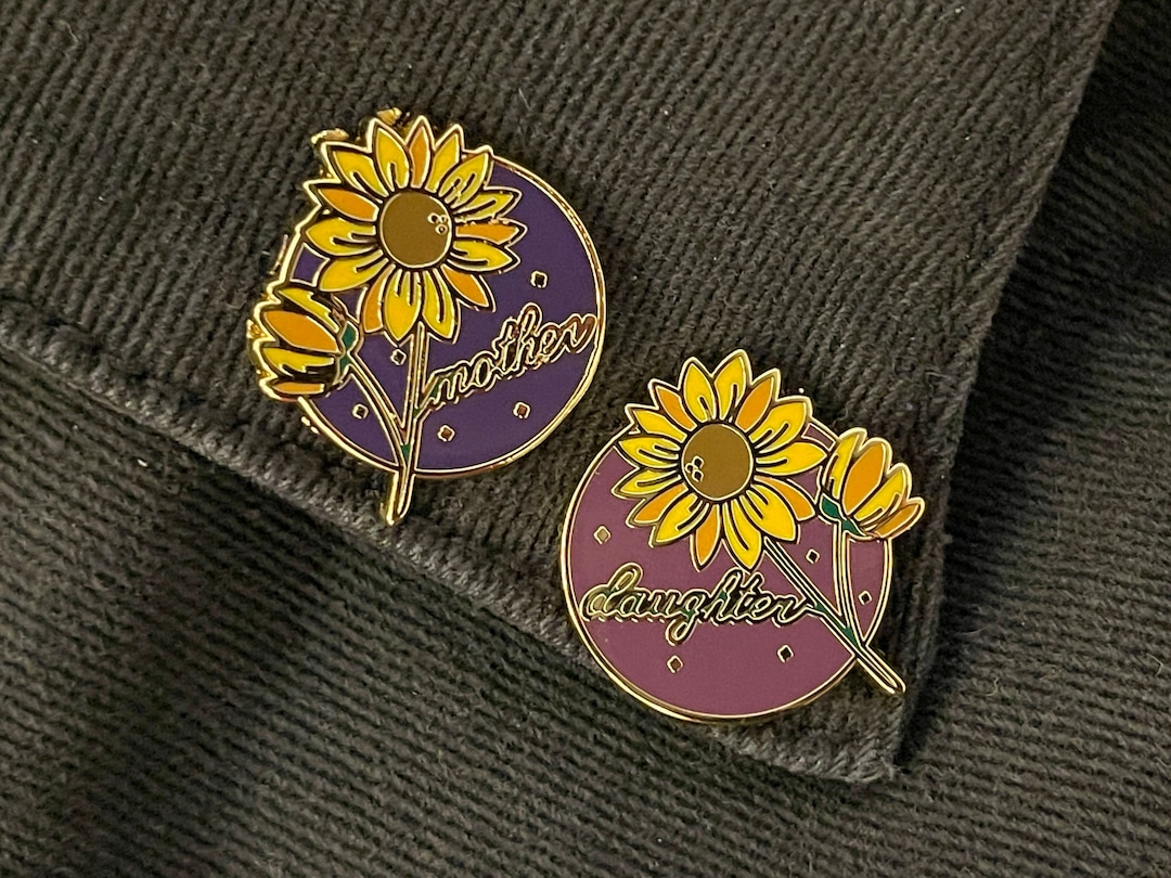 Sunflower Enamel Pin - Mother's Day Mother and Daughter Matching Pins ...