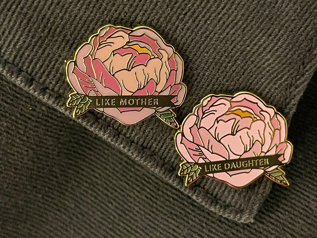 Peony Enamel Pins - Mother's Day Mother and Daughter Hard Enamel ...
