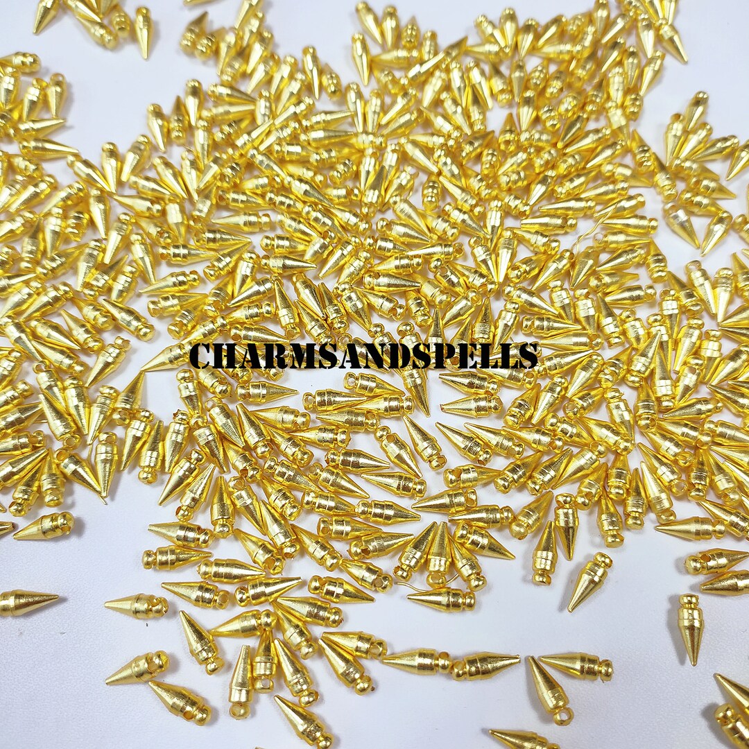 10 Pcs Bullet or Dagger Shaped Charms, Gold Plated Charms, Necklace ...