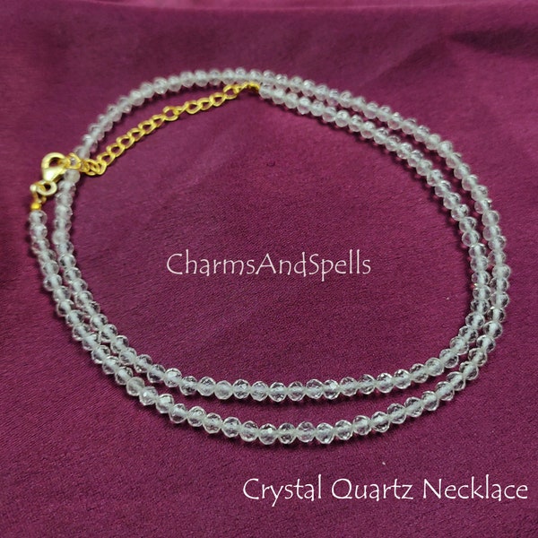 Round Crystal Bead Crystal Necklace - Etsy