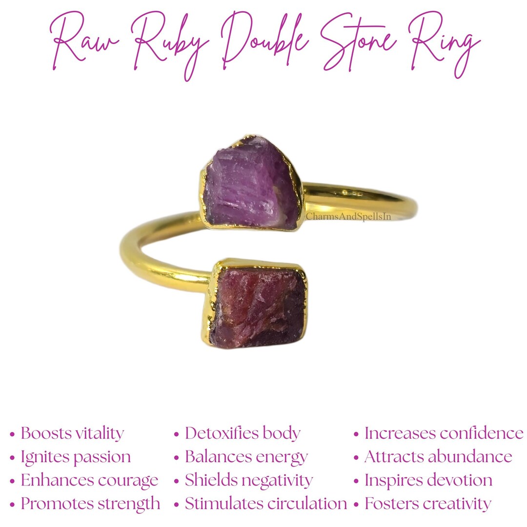 Raw Ruby Ring, July Birthstone Ring, Handmade Natural Gemstone ...