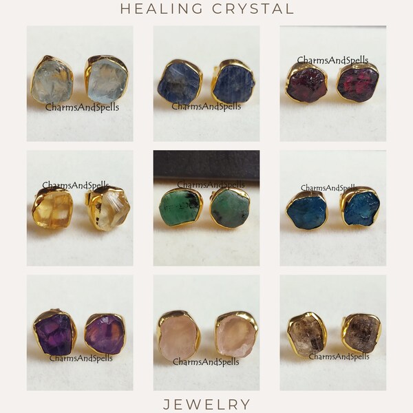 Stone Stud Earrings - Etsy
