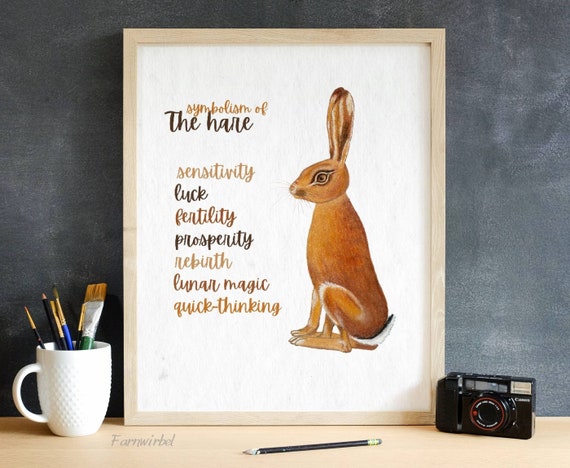 Hare Symbolism Print Wall Art Download Printable Pagan | Etsy