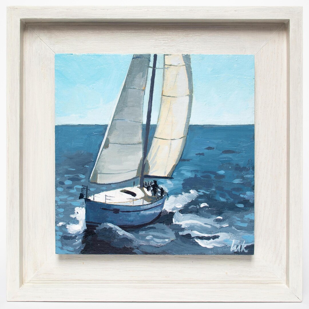 Original Acrylic Painting, Sailboat, Beautiful Gift, Original Art ...