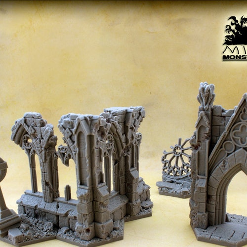 CATHEDRAL WINDOW SET2 28mm 32mm Scale Wargaming Terrain - Etsy