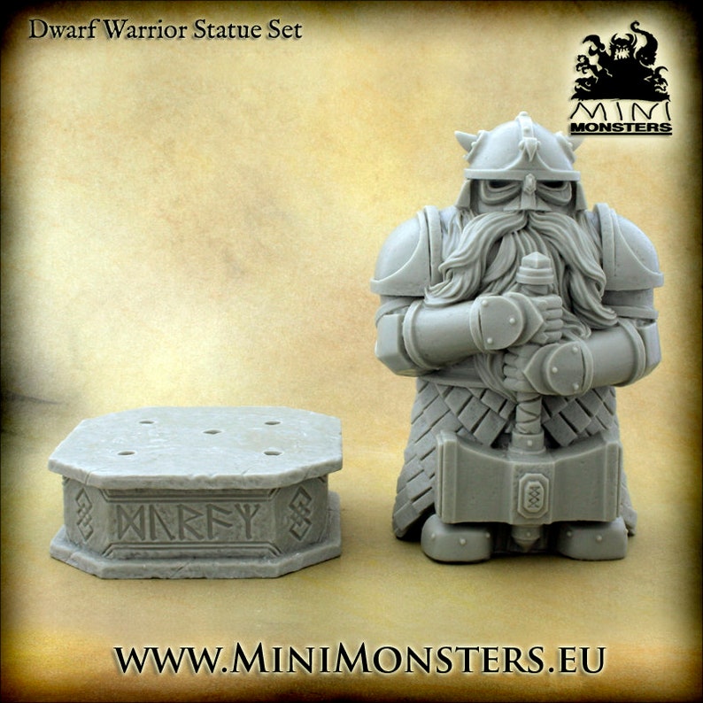 DWARF WARRIOR STATUE - 28mm 32mm Scale | Wargaming Terrain | Wargames ...