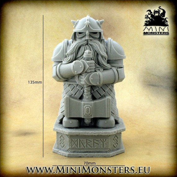 DWARF WARRIOR STATUE 28mm 32mm Scale Wargaming Terrain | Etsy