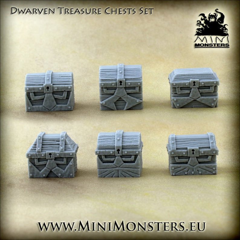 DWARVEN TREASURE CHESTS 28mm 32mm Scale | Wargaming Terrain | Wargames ...