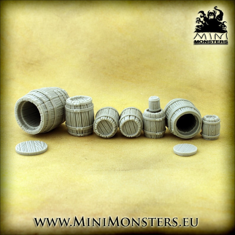 WOODEN BARRELS MIX - 28mm 32mm Scale | Wargaming Terrain | Wargames ...