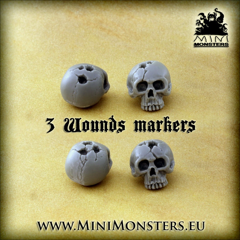 Resin Skull Markers - Fantasy Wargaming Terrain, Dnd, Skull Tokens ...