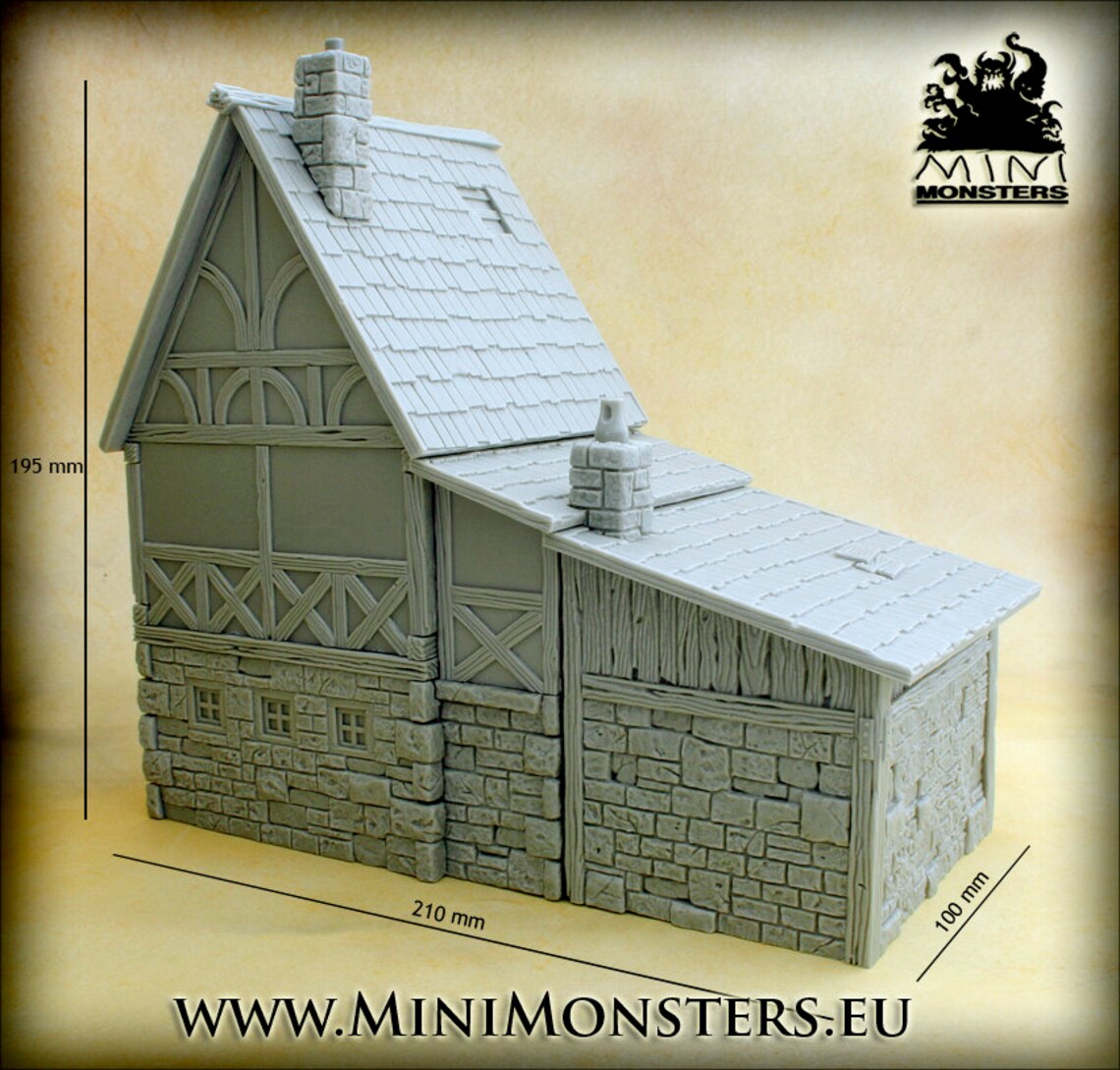MEDIEVAL BLACKSMITH HOUSE - 28mm 32mm Scale | Wargaming Terrain ...