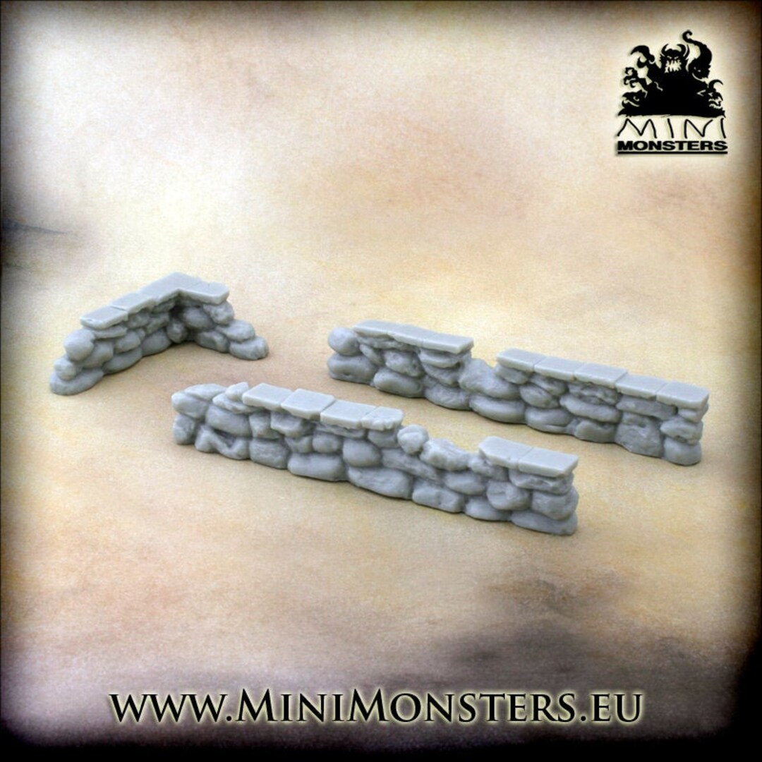 STONE WALLS - 28mm 32mm Scale | Dungeons and Dragons | Dnd Terrain ...