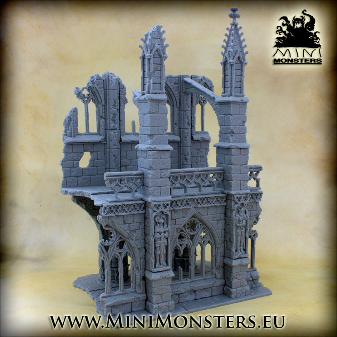 Ruined Cathedral - 28mm 32mm Scale | Wargaming Terrain | Wargames ...