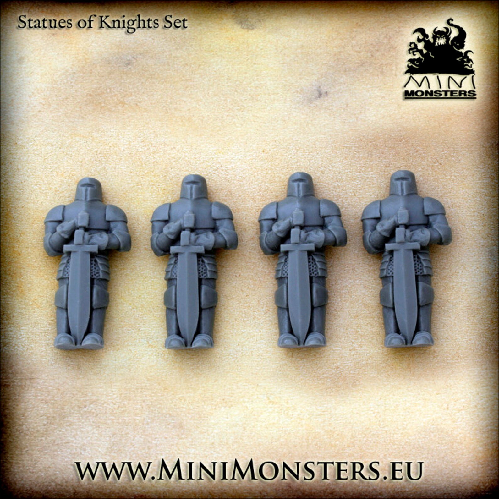 STATUE OF KNIGHTS 28mm 32mm Scale Dungeons and Dragons | Etsy